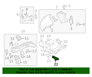 2017-2021 GM Passenger Side Number 1 Floor Panel Cross Bar Extension ...