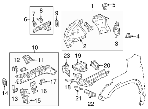 Structural Components & Rails for 2022 GMC Acadia | GMPartsDirect.com