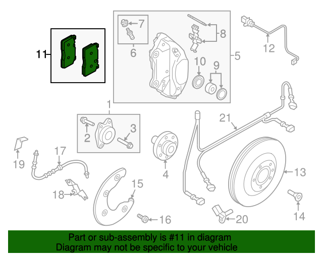 8R0-698-151-L - Brake Pads Front 2013-2017 Audi | Audi OEM Parts