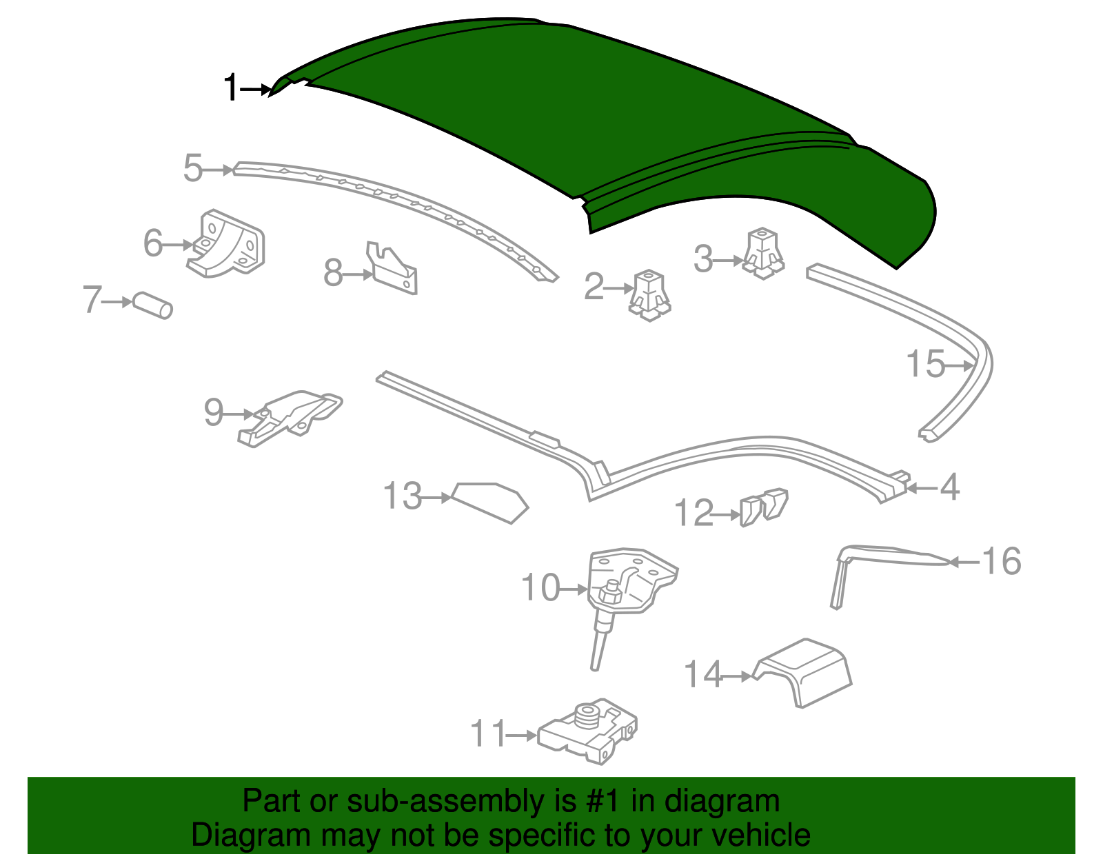 1999-2013 Porsche 911 Convertible Top Assembly 996-563-911-00-GRV ...