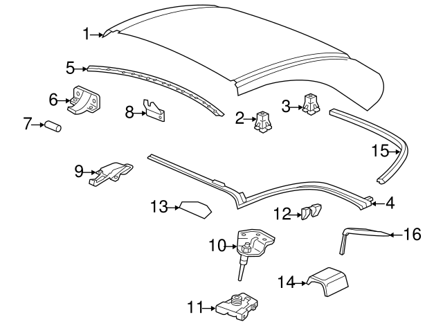 1999-2013 Porsche 911 Convertible Top Assembly 996-563-911-00-GRV ...