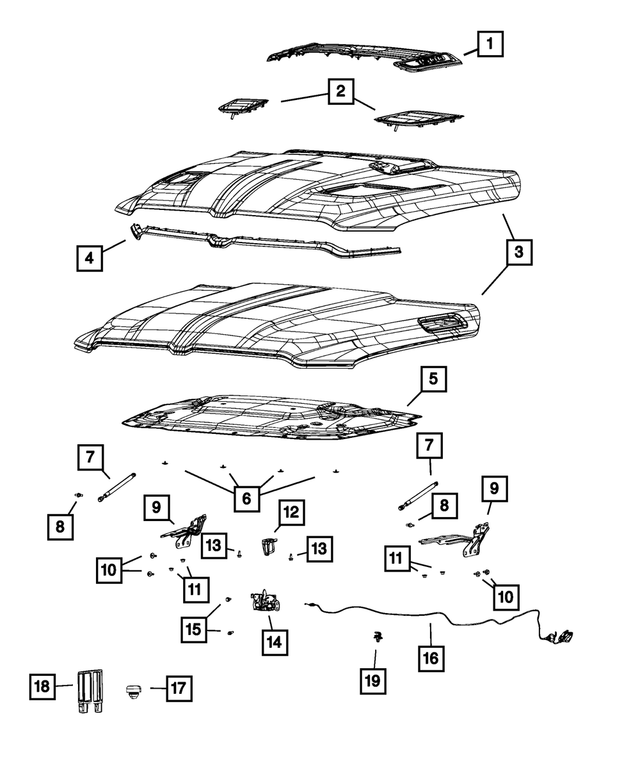 2019-2024 Ram 1500 Hood Bezel 68402889AB | Mopar eStore