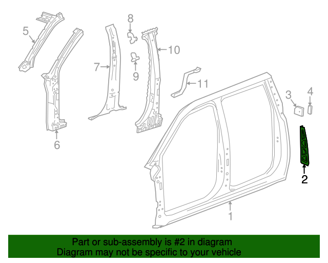 2015-2020 GM Passenger Side Body Side Outer Panel Extension 22786532 GM ...