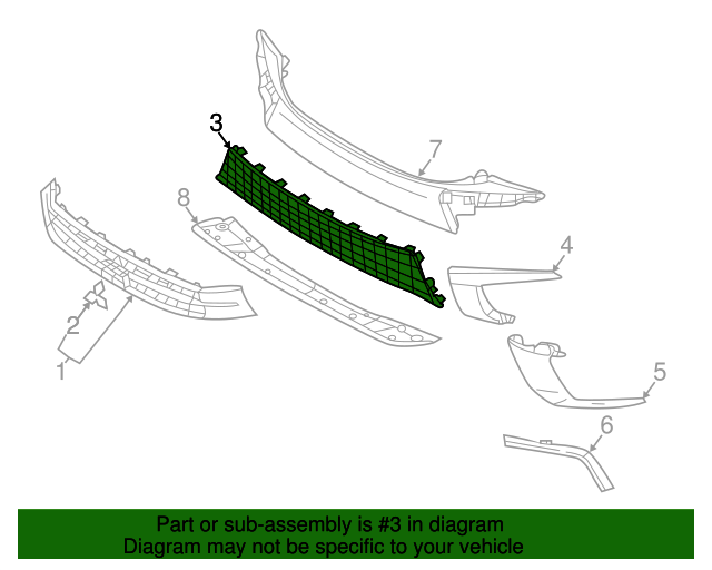 Grille, Front Bumper, Materi 6402A588 | Auto Parts