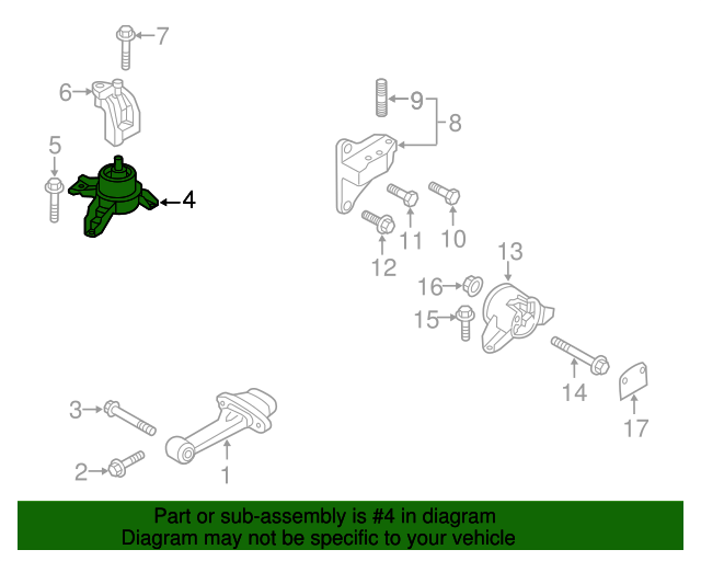 Genuine Mount for 2011-2014 Hyundai Sonata | Part# 21810-3R400 ...