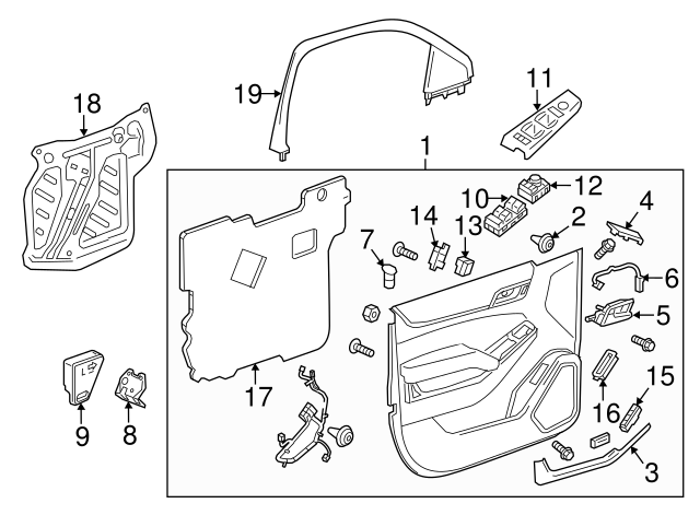 2014-2020 GM Front Side Window Switch 23427094 GM | GMPartsDirect.com