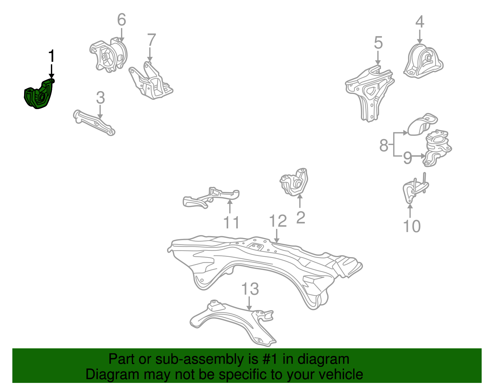 1992-2001 Honda Front Mount 50841-SR3-984 | Cheaper Honda Parts
