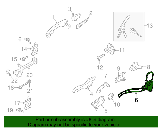 2015-2019 Hyundai Sonata Lock Actuator 81320-C1010 | OEM Parts Online