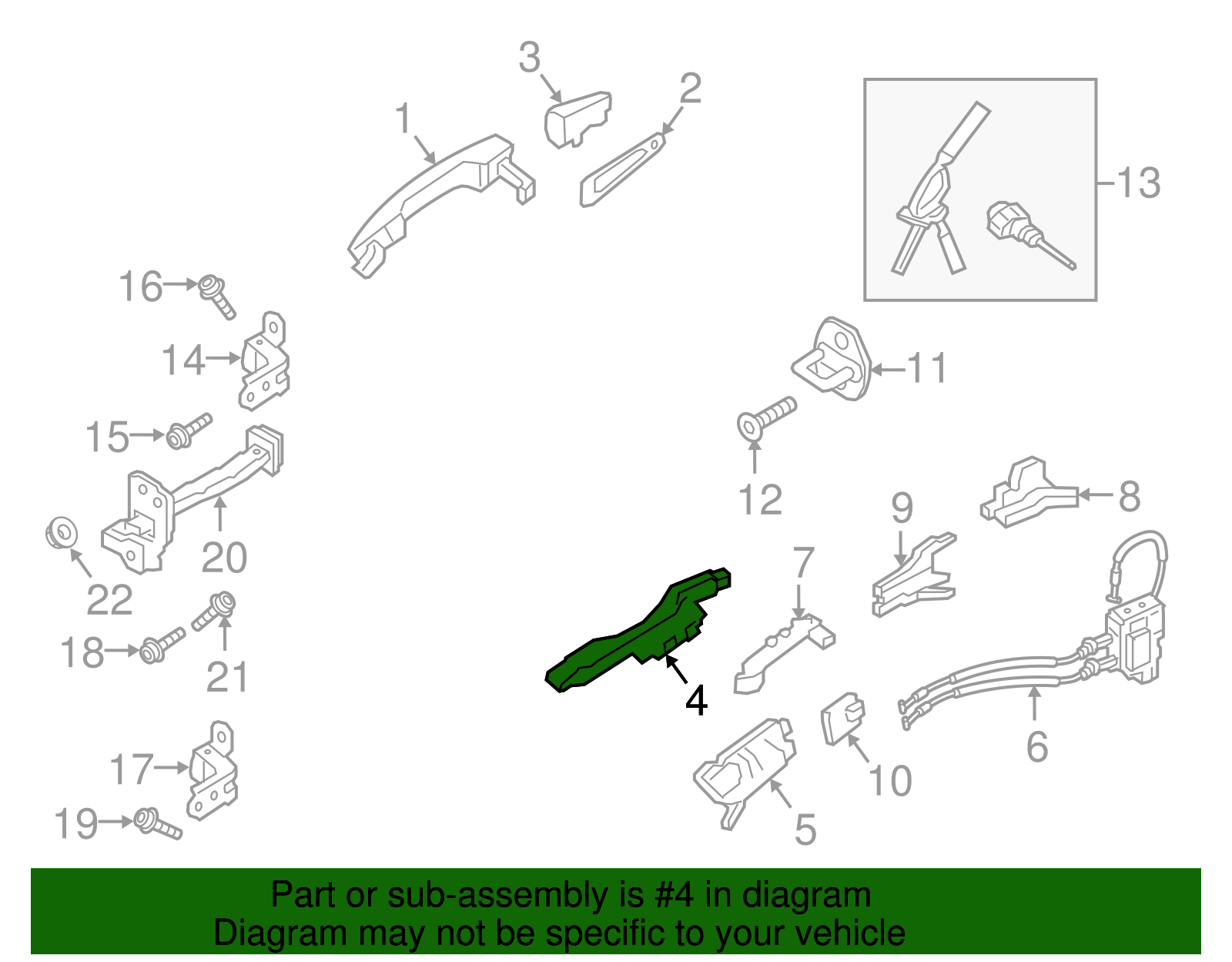 2015-2019 Hyundai Sonata Handle Base 82655-C1000 | Hyundai Wholesale Direct
