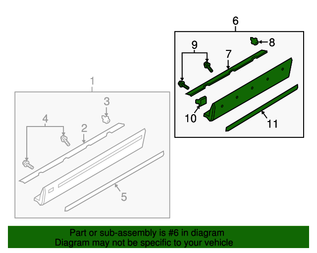 2016-2020 Mazda CX-9 Rear Rocker Molding - Driver's Side (LH) TK49-51 ...