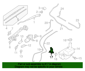 8260A227 - Washer Pump 2014-2020 Mitsubishi Mirage | Mitsubishi Direct ...