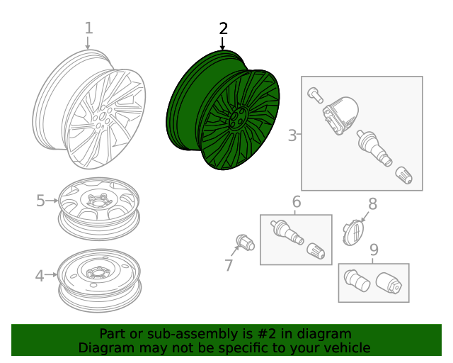 KA1Z-1007-J - Wheel Assembly 2021-2023 Lincoln Nautilus | Big 3 Auto Parts