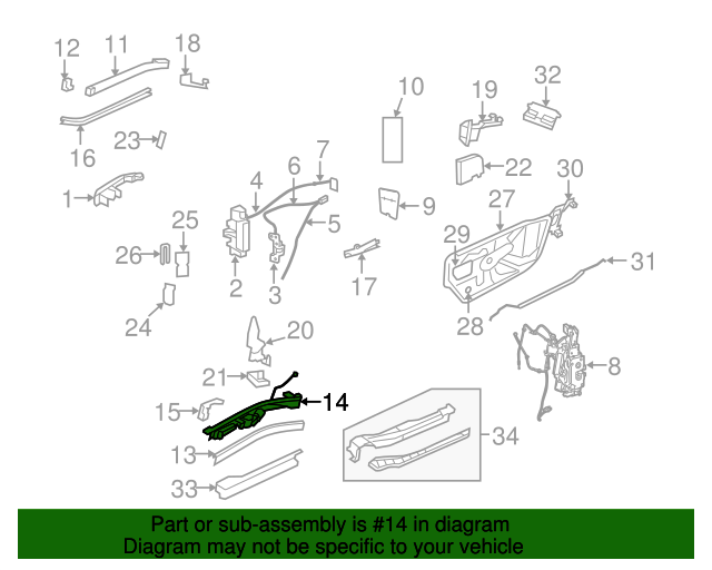 2010-2020 Mopar Lower Track - Passenger Side (RH) 68067846AF ...