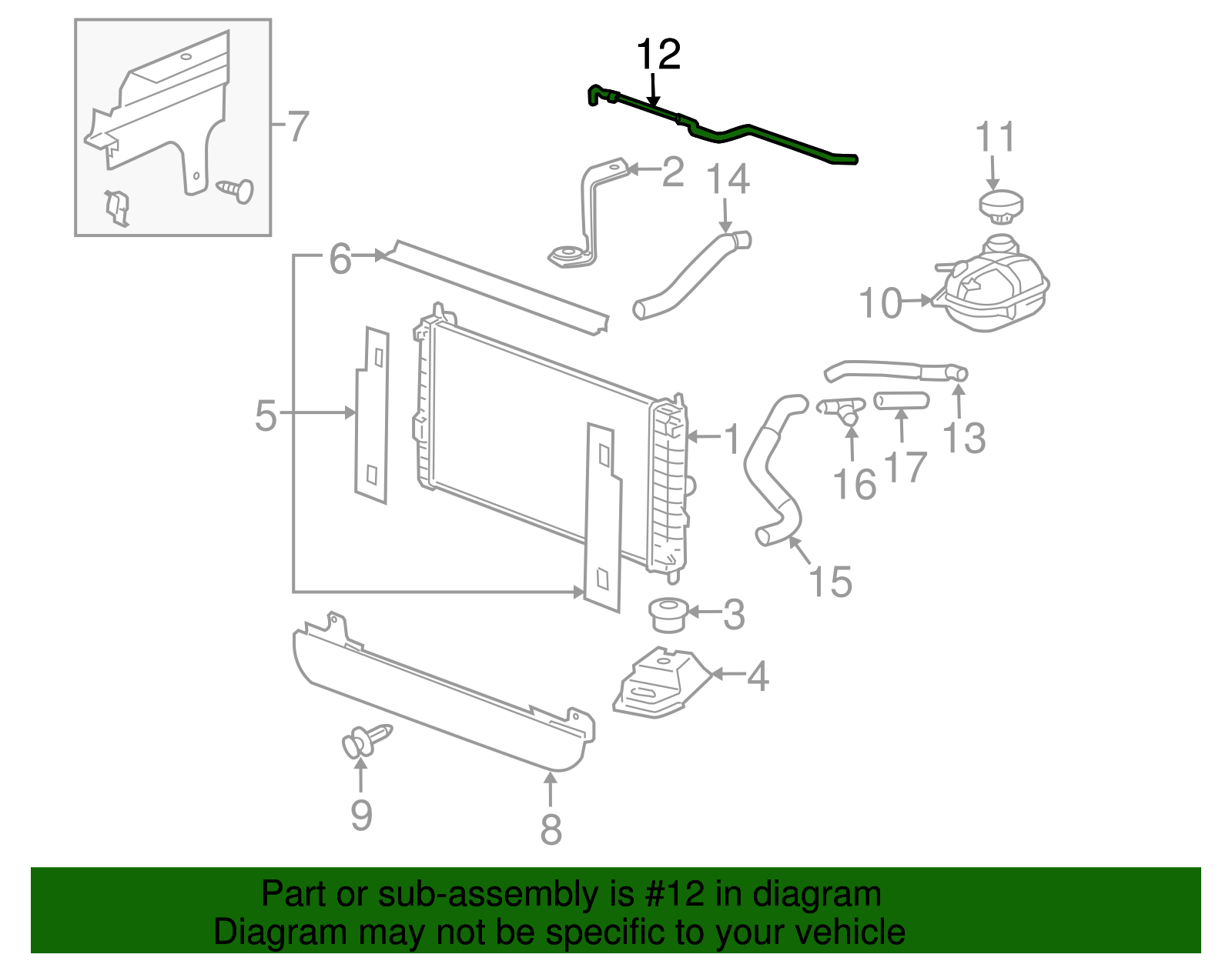 2005-2010 GM Radiator Surge Tank Air Bleed Hose 15945886 | Shop Matick ...