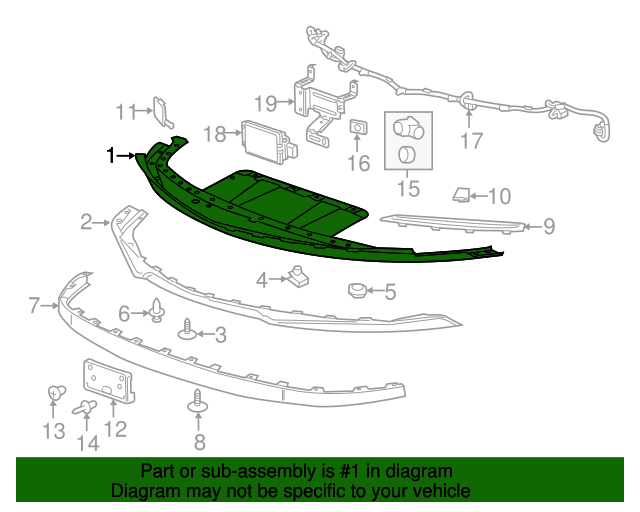 2014-2016 Cadillac ELR Front Bumper Fascia Extension 22887922 ...