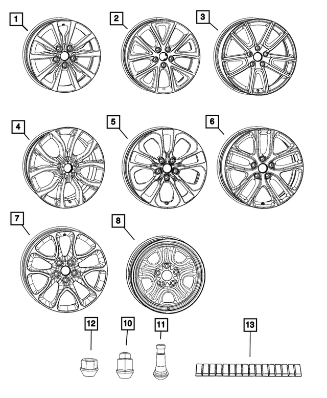 2025 Dodge Durango Aluminum Wheel 68679919AA | TascaParts.com