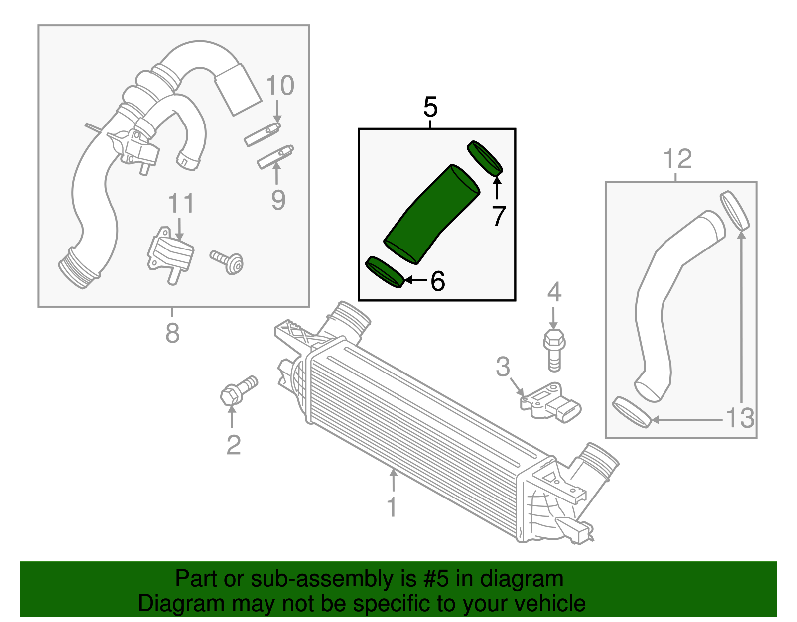 FR3Z-6C646-B - Inter-Cooler Hose 2015-2023 Ford Mustang | Big 3 Auto Parts