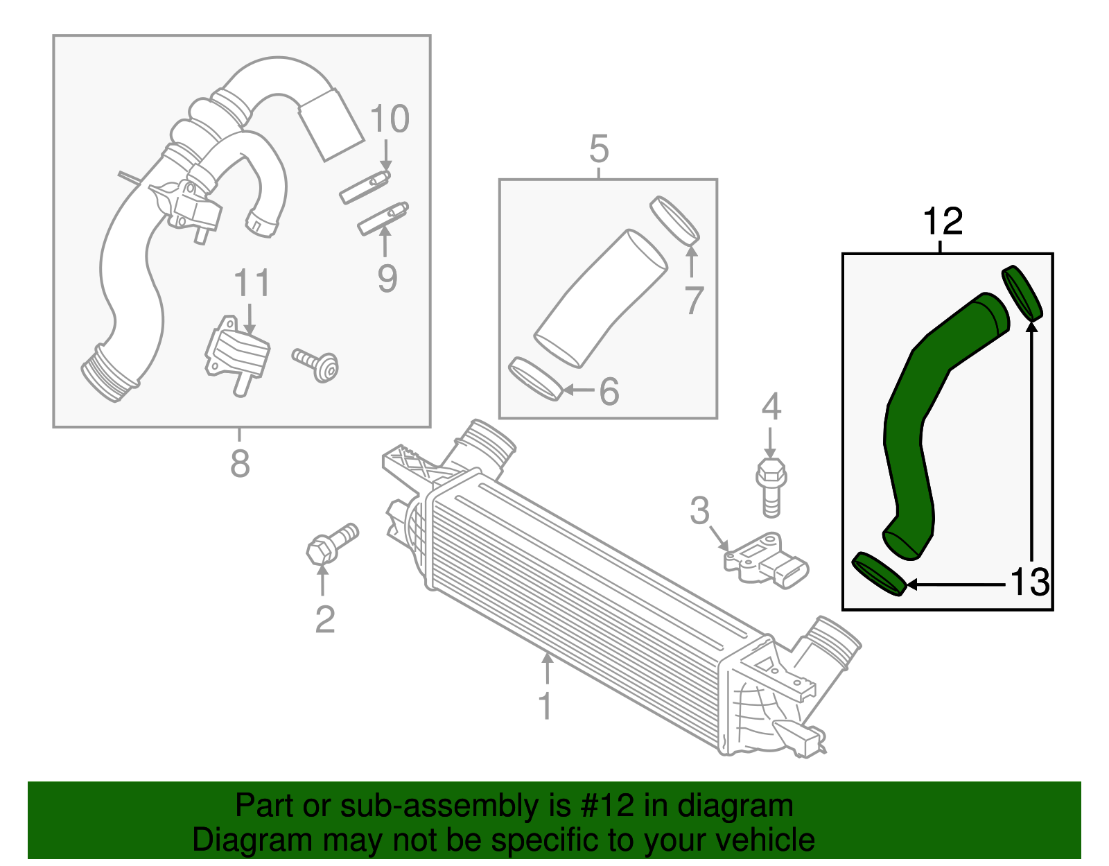 FR3Z-6F073-A - Inter-Cooler Hose Ford 2015-2023 Ford Mustang | Parts ...