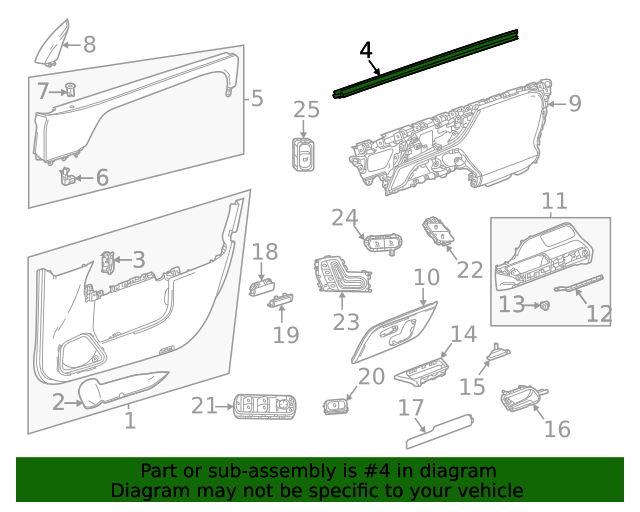 247-725-63-01 - Sealing Rail Mercedes-Benz USA Parts