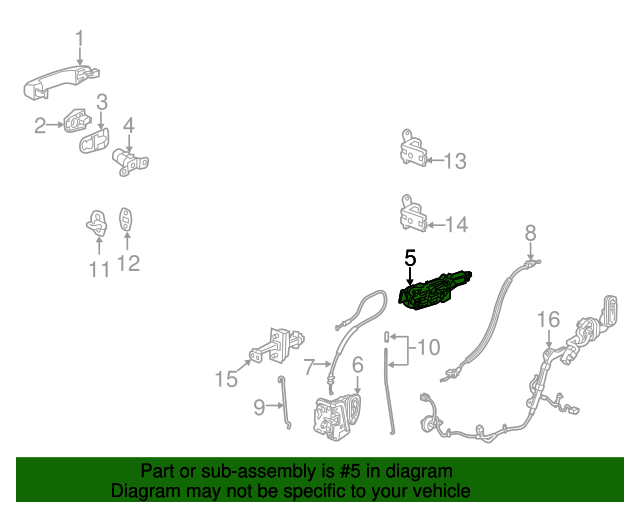 2014-2022 GM Front Passenger Side Door Outside Handle Bracket 13592465 ...