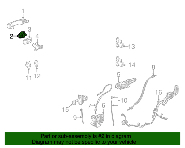 2014-2020 GM Bezel-Front S/D Lk Cylinder *Overcast T 13583894 ...