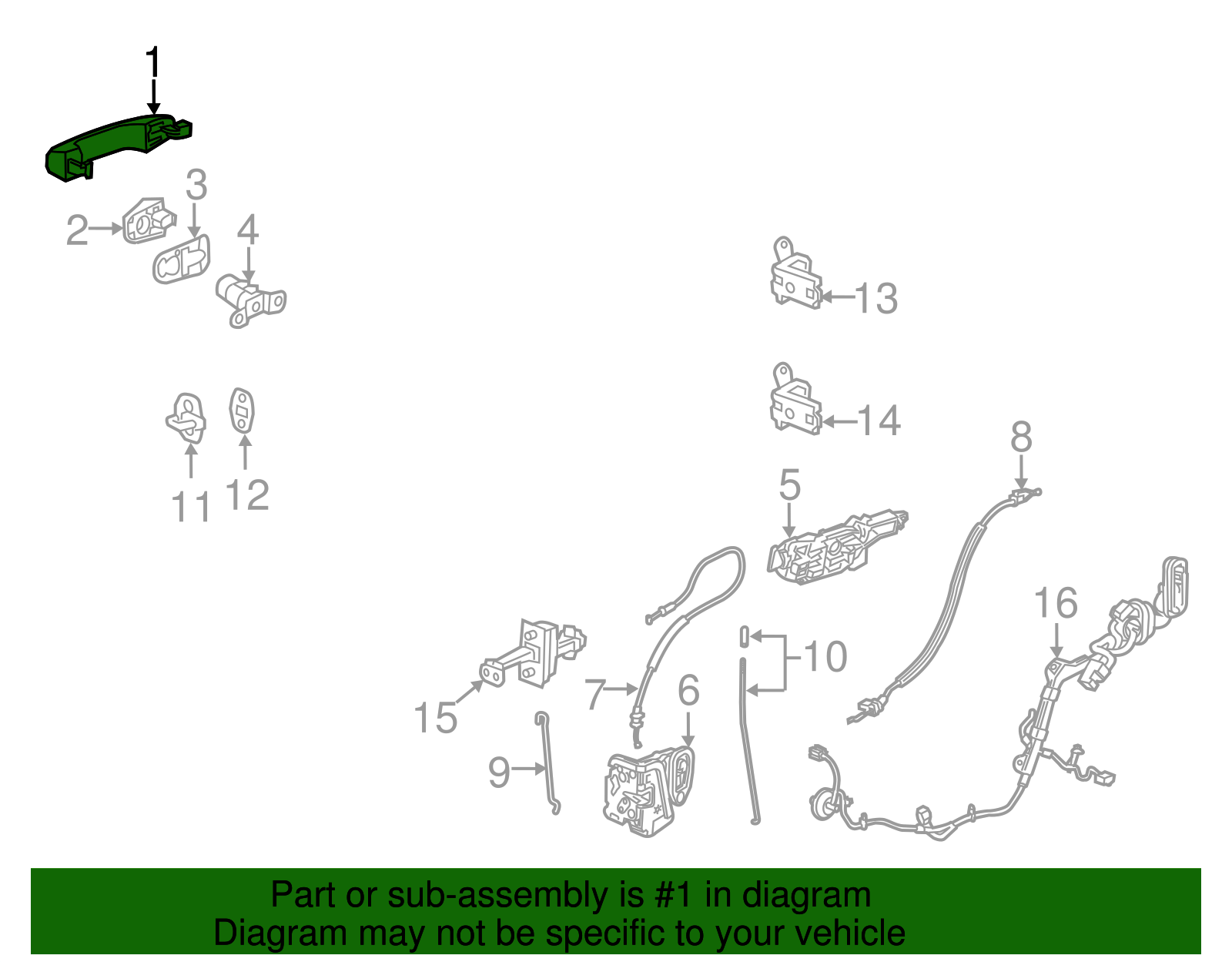 2014-2019 GM Handle, Outside (Replaces Part Number 22923598) 84711849 ...