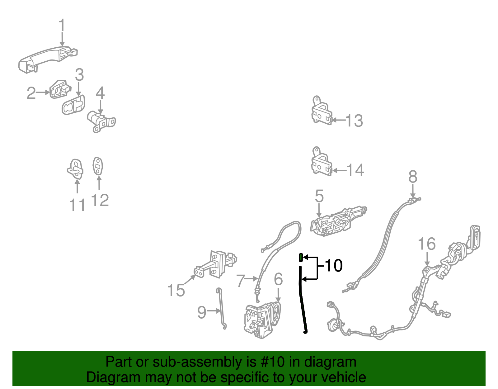 22833394 - Cocoa Passenger Side Front Door Locking Rod Knob 2014-2019 ...