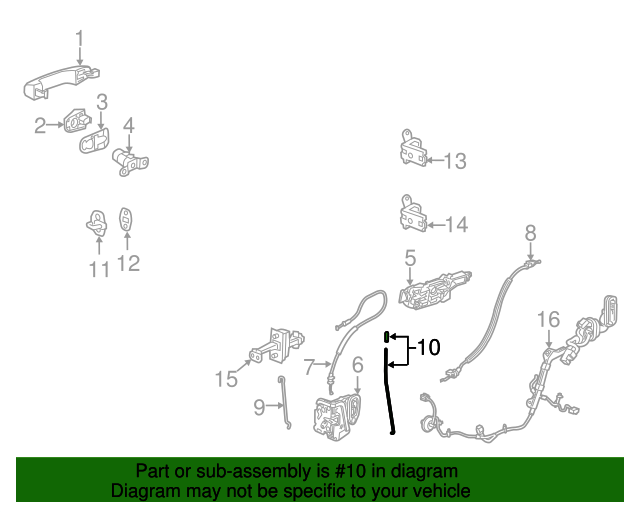 2014-2019 GM Jet Black Front Passenger Side Door Locking Rod Knob ...