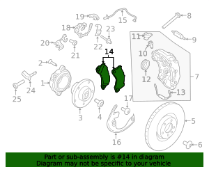 2019-2021 Porsche Macan 1 Set Of Brake Pads 95B-698-151-AR | OEM Parts ...