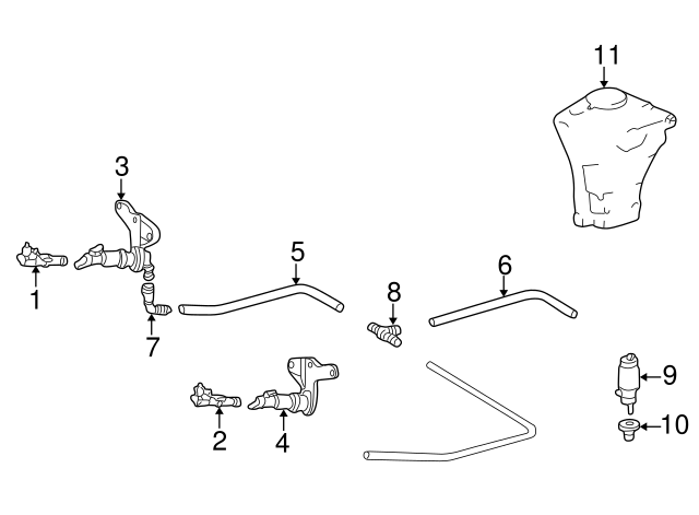 208-860-03-47 - Headlight Washer Nozzle 1998-2003 Mercedes-Benz ...