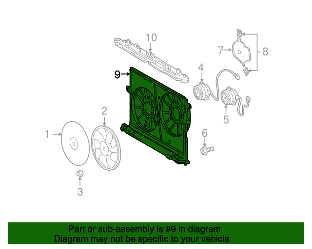 2009-2013 Toyota Fan Shroud 16711-0H180 | Toyota Parts Center