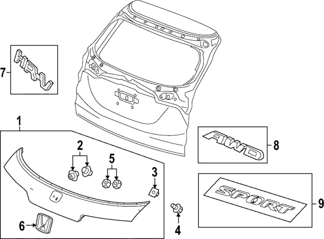 75722-3W0-A00 - Emblem Set Rear Honda Parts Online