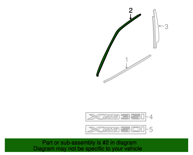 Genuine BMW 51-33-7-187-206 | Frame Molding | FREE Shipping on Most ...