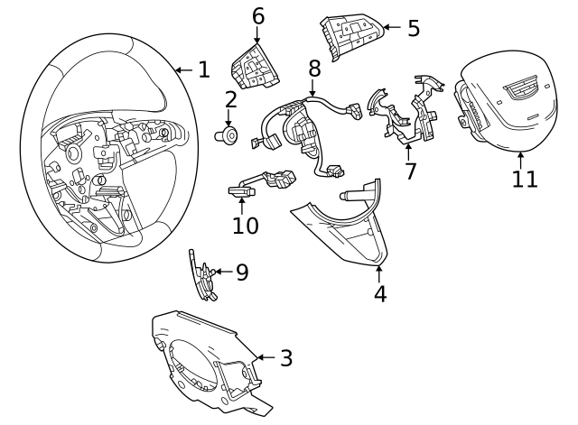 2020-2023 Cadillac Heated Steering Wheel Module 84740852 | GmPW