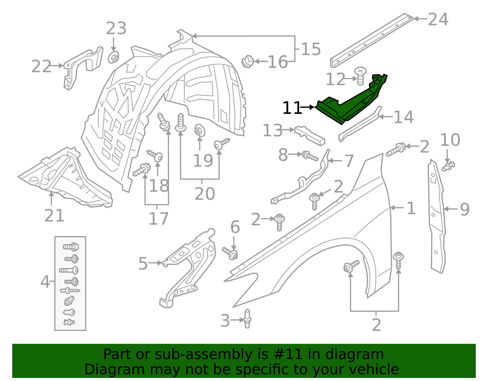 2019-2025 Audi Fender Closing Plate 4K8-821-170-9B9 | TascaParts.com
