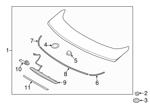 2017-2022 Hyundai Ioniq Spoiler Assembly 87210-G2000 | OEM Parts Online