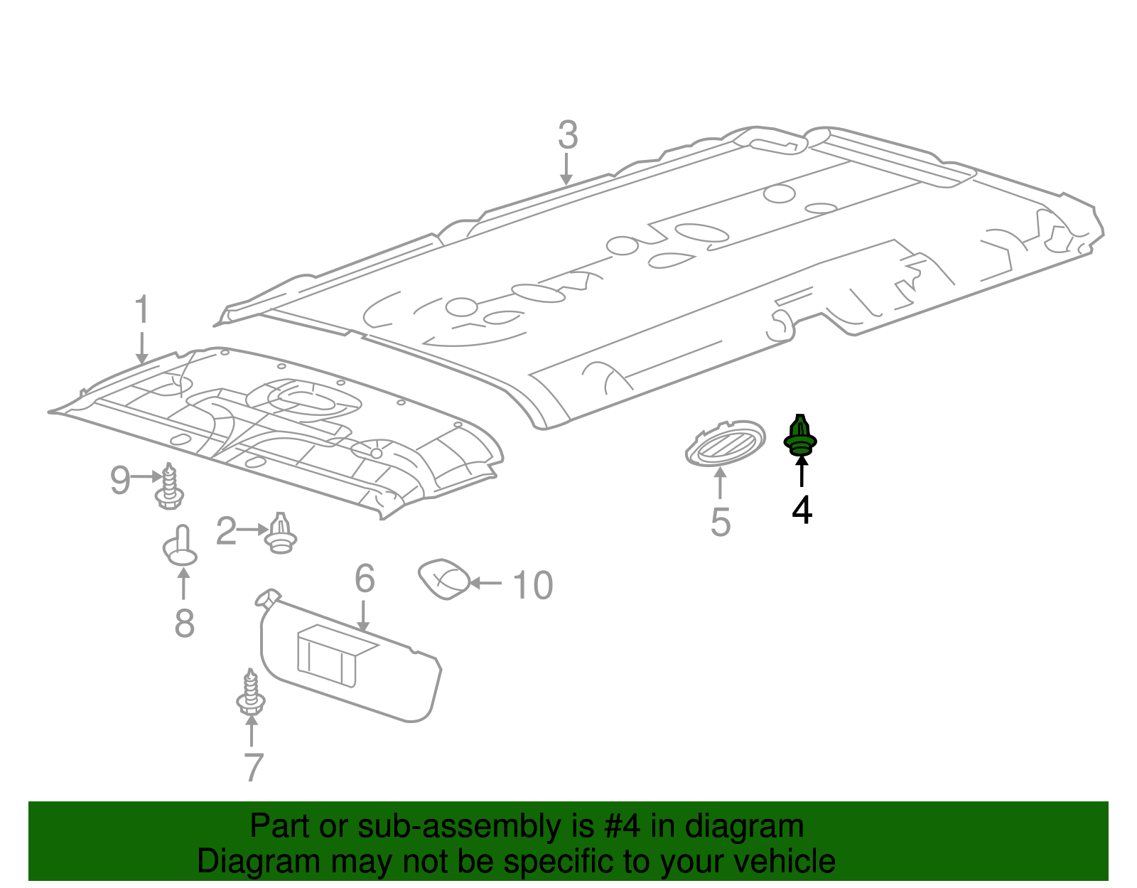 2008-2014 Ford 2008-2014 Ford - Front Headliner Retainer W709691-BJAF ...