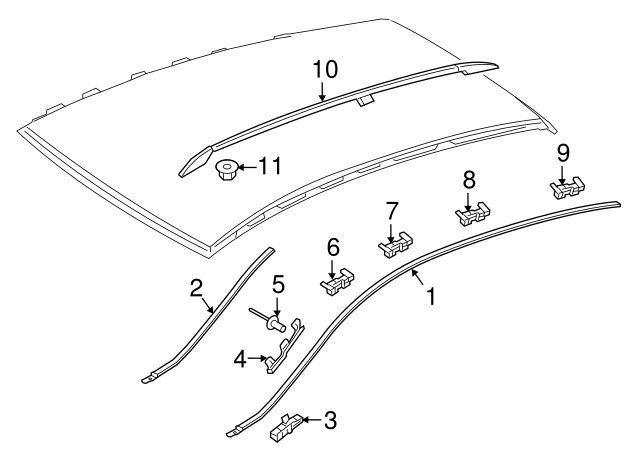 2015-2020 Mercedes-Benz Roof Molding Front Clip 176-991-01-98-64 | MB ...