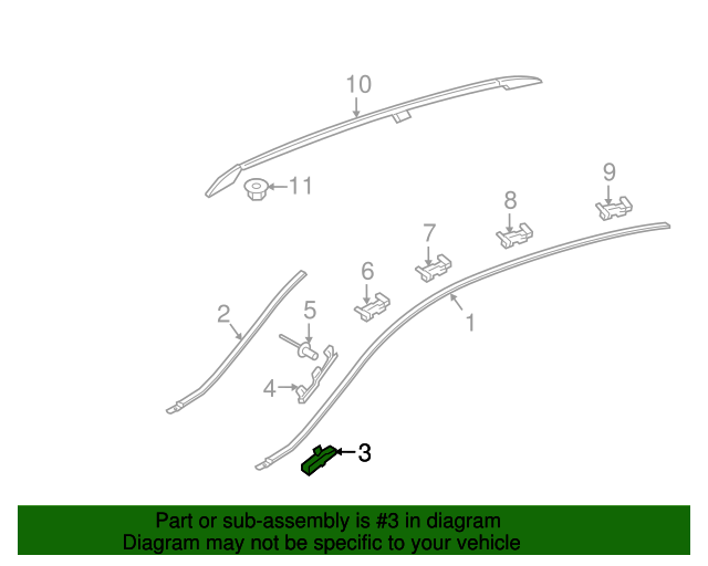 2015-2020 Mercedes-Benz Roof Molding Front Clip 176-991-01-98-64 | MB ...