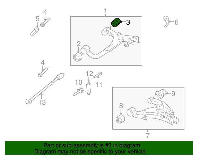 Genuine OEM Upper Control Arm Rear Bushing Part# RHF500130 Fits 2006 ...