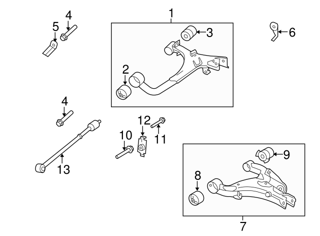Genuine OEM Upper Control Arm Rear Bushing Part# RHF500130 Fits 2006 ...