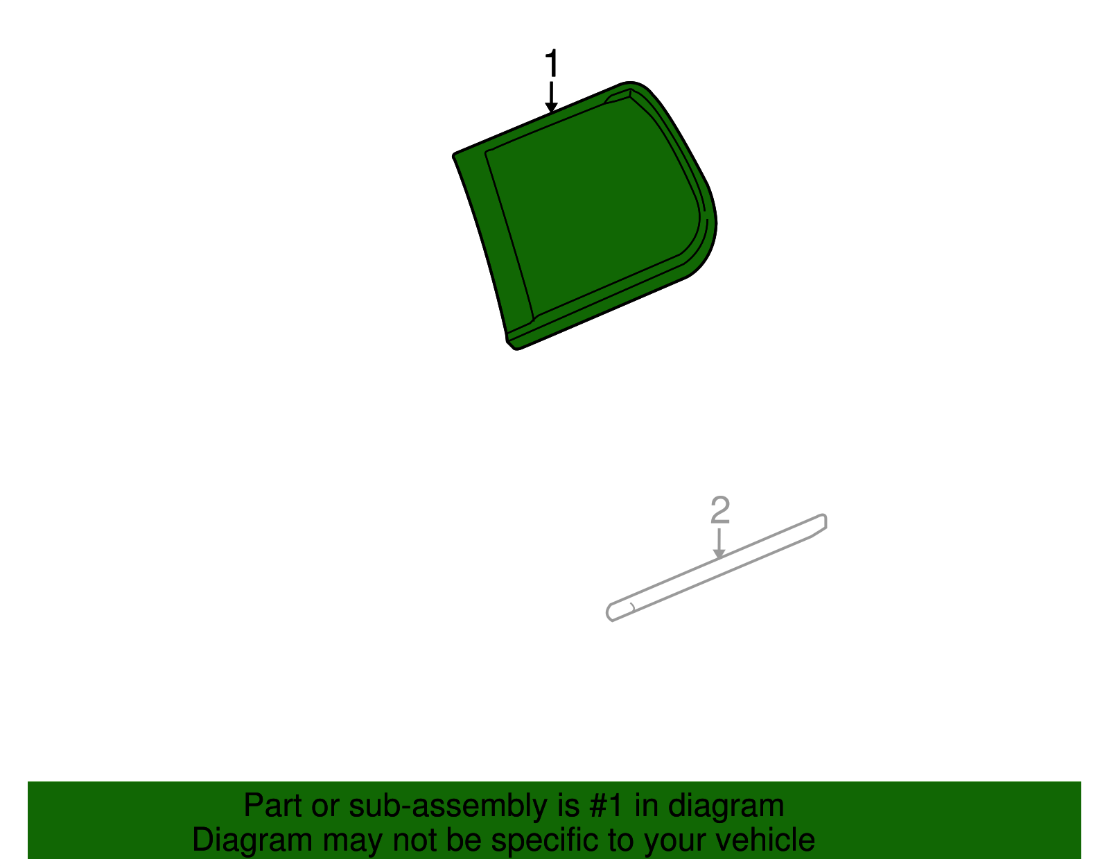 20772079 - Passenger Side Rear Door Window Molding 2007-2014 Cadillac ...