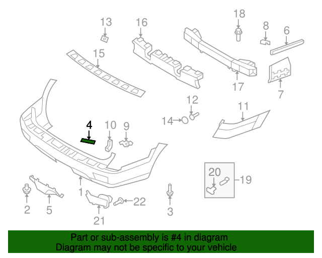 86656-2J000 - Bumper Cover Retainer Bracket 2009 Kia Borrego | Kia ...