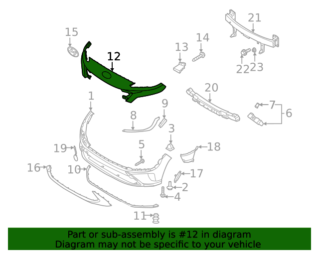 Cover Front Bumper Upper 86550-J9CA0-AS | QuirkParts
