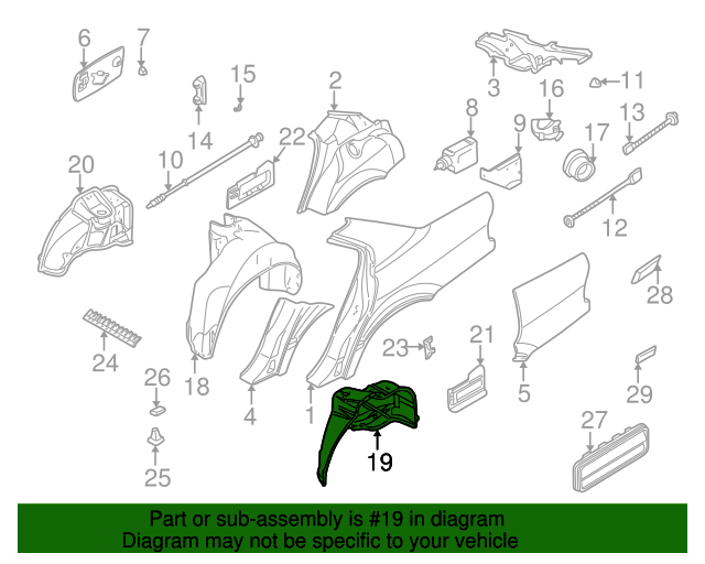 41-14-8-186-496 - Inner Wheelhouse - 1995-2001 BMW | Buy BMW Parts Now