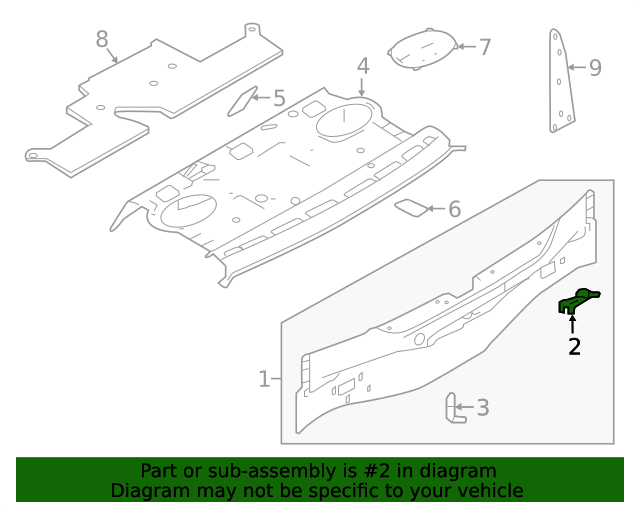 2013-2023 Nissan Rear Body Panel Upper Bracket H5042-3TAMA | Nissan ...