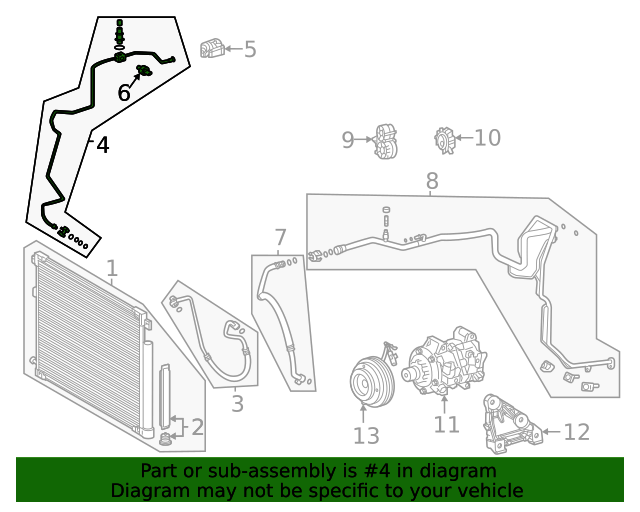 88710-0E480 - Liquid Line - 2020-2021 Toyota Highlander | OEM Genuine ...
