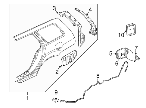 Quarter Panel & Components for 2004 Mitsubishi Lancer | Mitsubishi ...