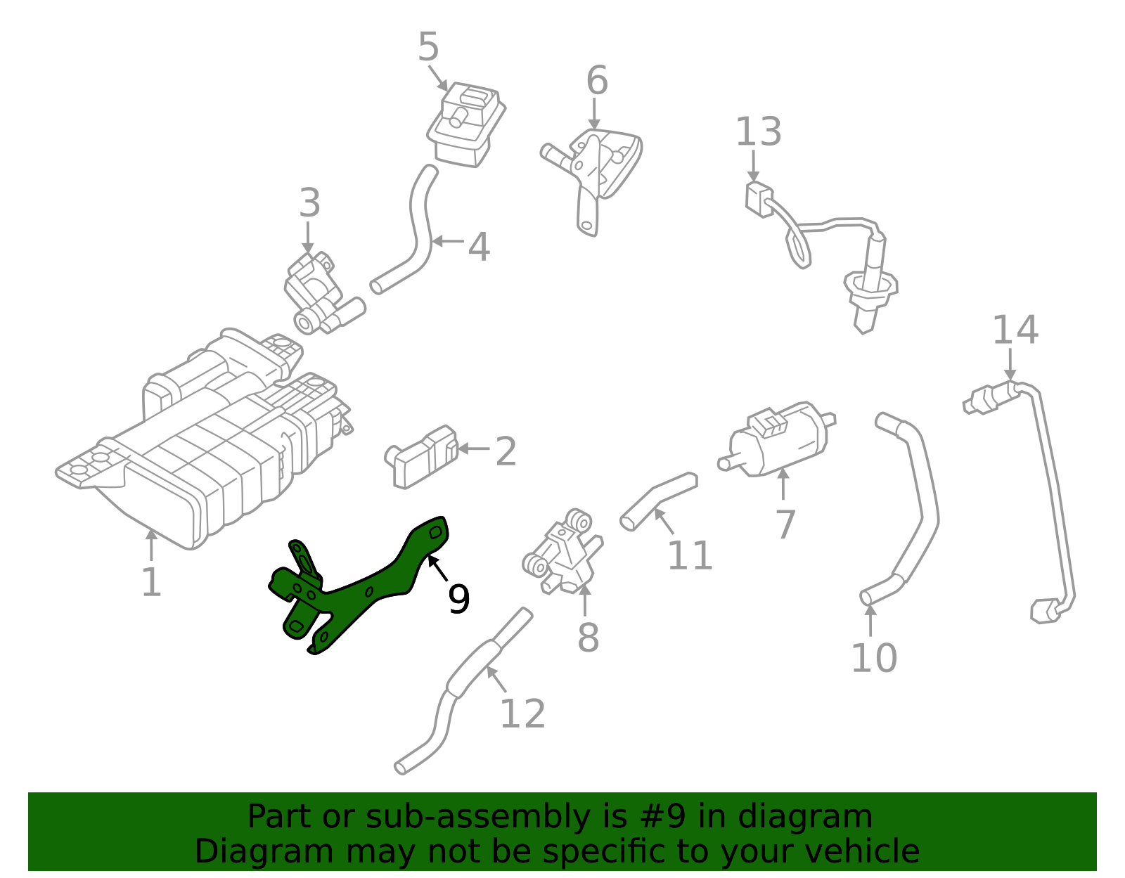 2021 Nissan Rogue Purge Valve Bracket 14932-6RA0A | Nissan RVA