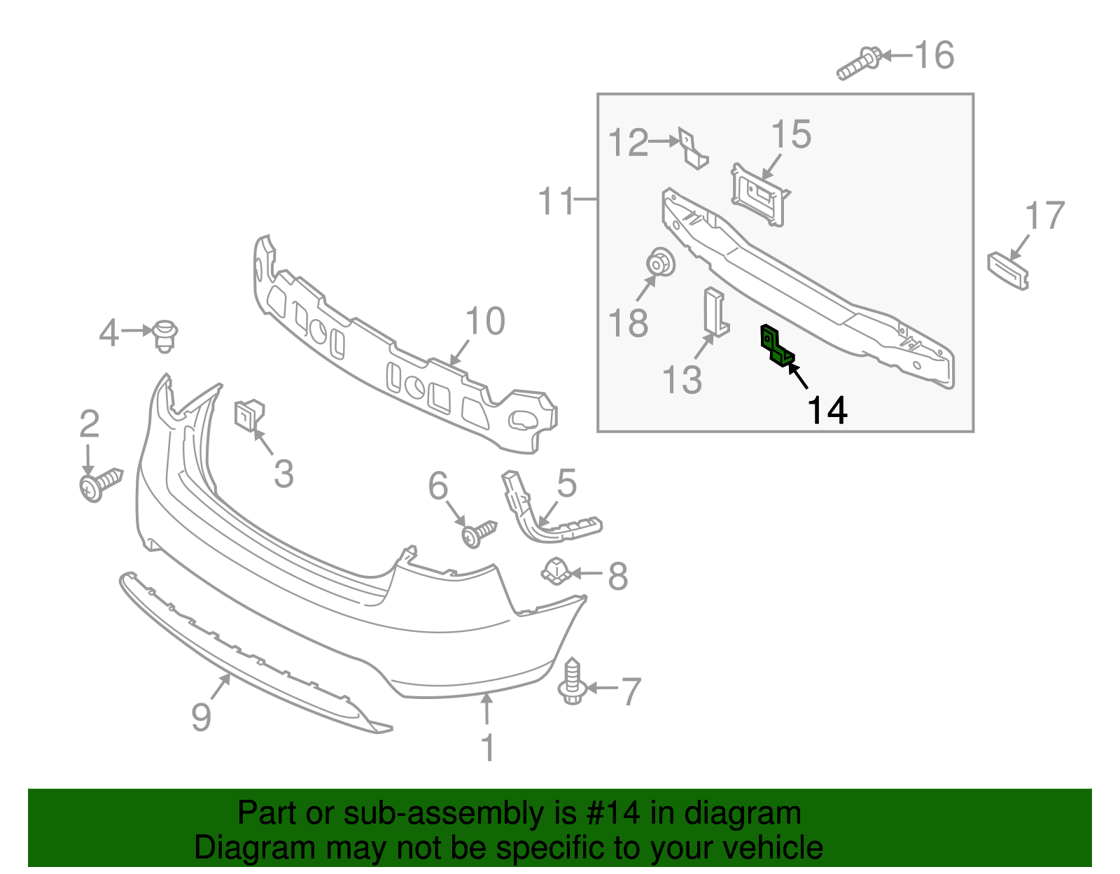 86685-1M100 - Impact Bar Lower Bracket 2010-2013 Kia Forte | Kia.Parts ...